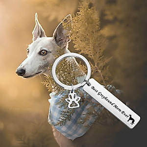FEELMEM Dog Lover Gift Greyhound Mom Gift Best Greyhound Mom Ever Keychain Gift for Greyhound Owner Dog Mom Fur Mama Gift