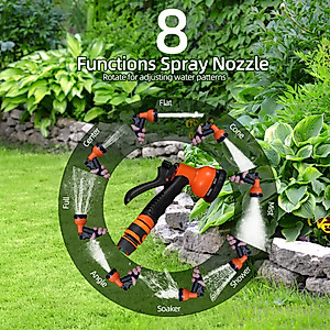 VANEPIC Retractable Garden Hose Reel 65 FT x 1/2 Inch Any Length Lock Hose Reel, Automatic Slow Rewind System, Wall Mounted and 180 Deg Swivel Bracket for Garden Watering and Car Washing