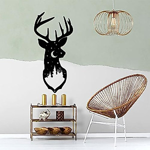 HUSSIO Deer Metal Sign, Buck deer wall hanging, Deer Hunting Wall Art, Deer Home Decor, Deer Head, Hunting Sign, Deer, Hunting, Metal Sign