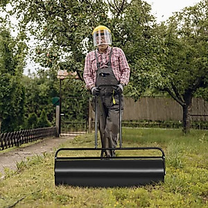 Happytools Lawn Roller, 13 Gallons/48 L Push/Pull Steel Sod Roller w/Ergonomic Handle, Lawn Rollers Tow Behind Water Filled for Park, Garden, Yard, Ball Field (24" / 13 Gal)