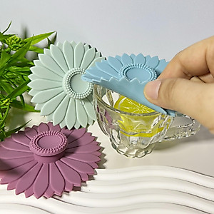 Sunflower Silicone Cup Covers (Set of 3), Multicolored Silicone Lids for Mugs, Cups, Flexible Mug Covers, Tea Pots, Hot Cup Lids for Coffee & Tea