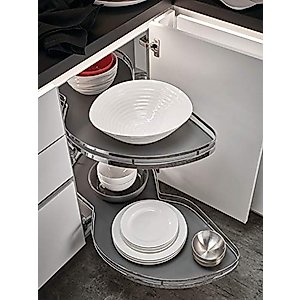 Lemans II Set 2-Shelf Lazy Susan with Soft-Close for Blind Base Corner Cabinets (1057 sq. Model 60, Tray Size: 21", Swings Left)