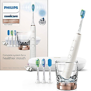 Philips Sonicare HX9924/61 DiamondClean Smart Rechargeable Sonic Toothbrush with 5 Flexible Brushing Modes, 3 Intensities, USB Charging Travel Case and Glass Charger