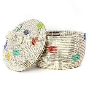 Senegalo Medium Bowl Basket Rainbow Blocks