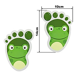 Bluecell 15-Pairs Cartoon Animals Guide Self-Adhesive Footprints Stickers Floor Decals for Room Party Nursery Floor Stairs Decor (Frog (Green))