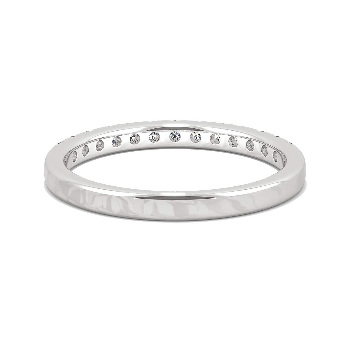 14K White Gold Forever One 1.8mm Round Moissanite Wedding Band-size 7 0.29cttw DEW by Charles & Colvard