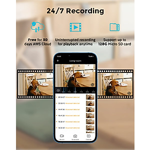 LaView Security Cameras for Home + 2X 32GB SD Cards, PT Home Security Camera System with Motion Detection, Two-Way Audio, Night Vision, Indoor WiFi Camera for Baby/pet, Alexa, USA Cloud Service