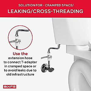 THU9090R 6 Inches Hose Extension for TOTO C110/E200/S300/S400 WASHLET, 7/8 Male to 7/8 Female,Stops Leaking of Bidet Sprayer T Adapter Connection to Toilet Tank