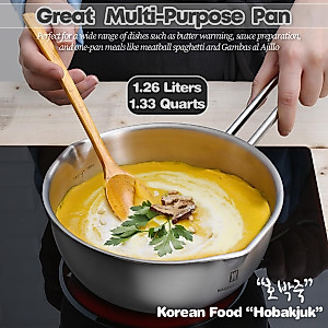 WAGENSTEIGER Stainless Steel Baby Wok 200mm / 7.87inches, 3-Ply Base with Aluminum Core, All Cooktops, Multipurpose Saucepan, Ramen Pot, On-the-go Cooking Pot for Outdoor or Camping