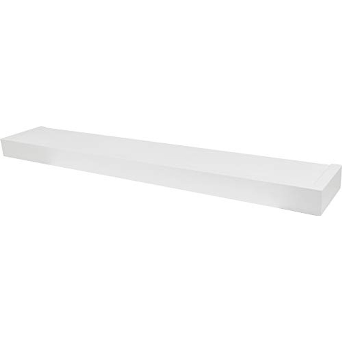 HIGH & MIGHTY 515613 Modern 36" Floating Shelf Holds up to 25lbs, Easy Tool-Free Dry Wall Installation, Flat, White