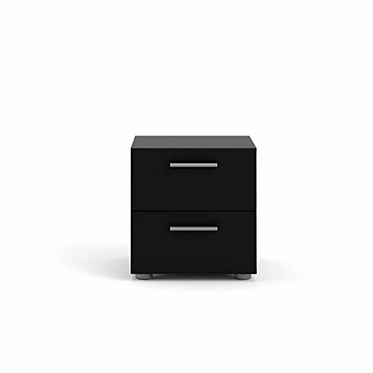 Tvilum 2 Drawer Bedroom Nightstand Nighstand, 15.75 in x 15.85 in x 16.65 in, Black