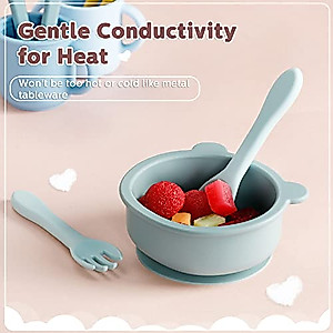 10 Pieces Baby Led Weaning Spoons and Forks Set Infant Silicone Spoon First Self Feed Baby training Utensils for Toddler First Stage Feeding Supplies for Kids Over 6 Months, 5 Pairs (Bright Colors)