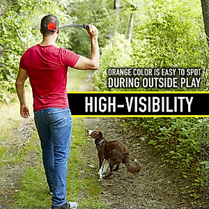 Franklin Sports Ready Set Fetch All Weather Ball - Launcher Ball - Slobber and Water Resistant,Orange