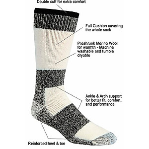 J.B. Field's Icelandic -30 Below XLR Winter Wool Socks (2 Pairs) (Medium (5-9 Shoe), Green)
