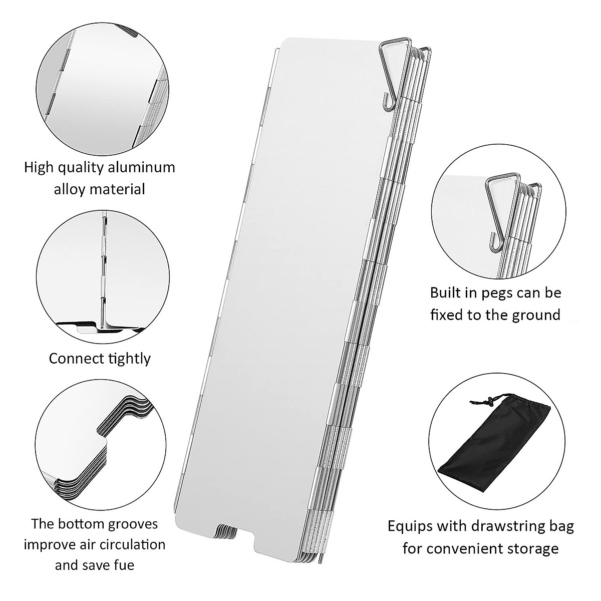 Uning Camp Stove Windscreen, 10 Plates Lightweight Folding Outdoor Picnic Cooker Stove Wind Screen Windshield for Camping Stove Backpacking Stove Butane Stoves Alcohol Stoves