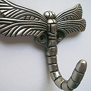 Cabilock Dragonfly Coat Hook Retro Iron Art Animal Hat Hook Wall Hanging Coat Hat Hook Door Back Hook for Home Hotel