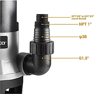 DEKOPRO Sump Pump 1HP 3302GPH 750W Submersible Clean/Dirty Water Pump with 16-Foot Cord for Pool, Pond, Tub, Garden and Irrigation