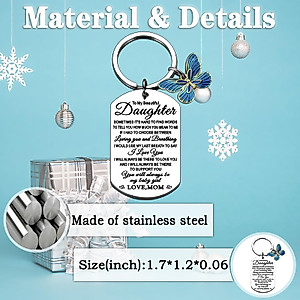 To My Daughter Keychain Inspirational Daughter Gifts from Mom Daughter Birthday Gift Christmas Graduation Gifts for Daughter You Will Always My Baby Girl Keyring Stocking Stuffer Gifts