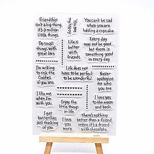 Welcome to Joyful Home 4pcs/Set Different Sentiments Rubber Clear Stamp for Card Making Decoration and Scrapbooking