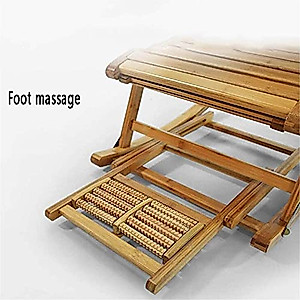 Lounge Chair, Recliner Camping Chairs Garden Loungers Folding Chair Bamboo Recliner Folding Rocking Chair - Balcony Home Lounge Chair, Adjustable Backrest Elderly Chair, Portable Outdoor Sun Lounger (
