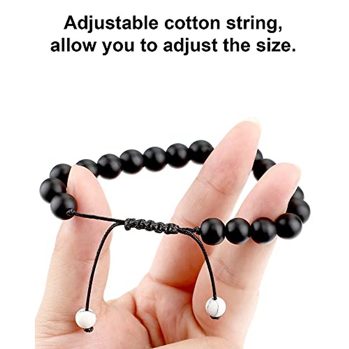 Howlite Black Matte Agate Couples Distance Energy Beads Bracelet For Valentine's Day Gift