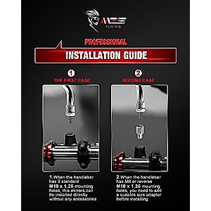 MZS Motorcycle Mirrors Chrome | Universal 10MM 8MM Rear View Side Mirror 360 Degree Adjustable Handlebar Compatible with Street Bike Cruiser Touring Chopper Scooter GY6