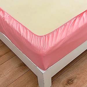 Pengcen Bedding Bed Sheet 3 Pieces Set,Pink Soft Microfiber Bedding Sheet Set,1 Bottom Fitted Sheet and 2 Pillowcases,Full Size