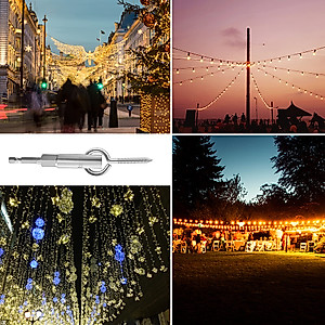 HXLPAY 2” 26 Pack 304 Stainless Steel,Screw Eyes Heavy Duty Screw in Eye Hooks Ring, Yoga & Brazilian Hammocks, Indoor & Outdoor, Self Tapping Screws,Eye Bolt (1 pcs 1/4" hex Shank Wing nut Driver)