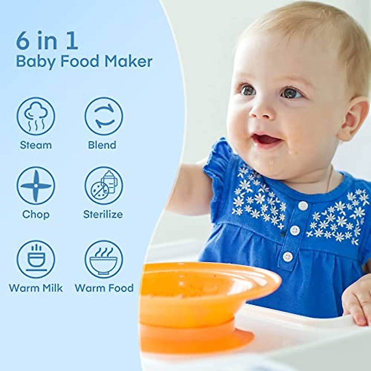 Baby Food Maker, MAMIZO Baby Food Blender,Baby Food Processor, Auto Cooking & Grinding,Baby Food Maker with Blender and Steamer, Touch Screen Control,Valentines Day Gifts for Kids