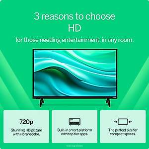 VIZIO HD 32" 720P LED Smart TV with Dual-Band WiFi 5, TV Apps - VHD32M-0807 (Renewed)