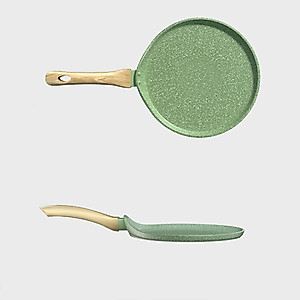 LI-GELISI Double-Sided Non-Stick Nonstick Crepe Pan, Swiss Granite Coating Dosa Pan Pancake Flat Skillet Tawa Griddle PFOA & PTFEs Free Coating (7.1 inch Apple Green)