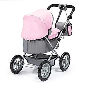 Bayer Design Baby Doll Trendy Pram in Grey/Pink, 67 x 41 x 68 centimeters, 1300800