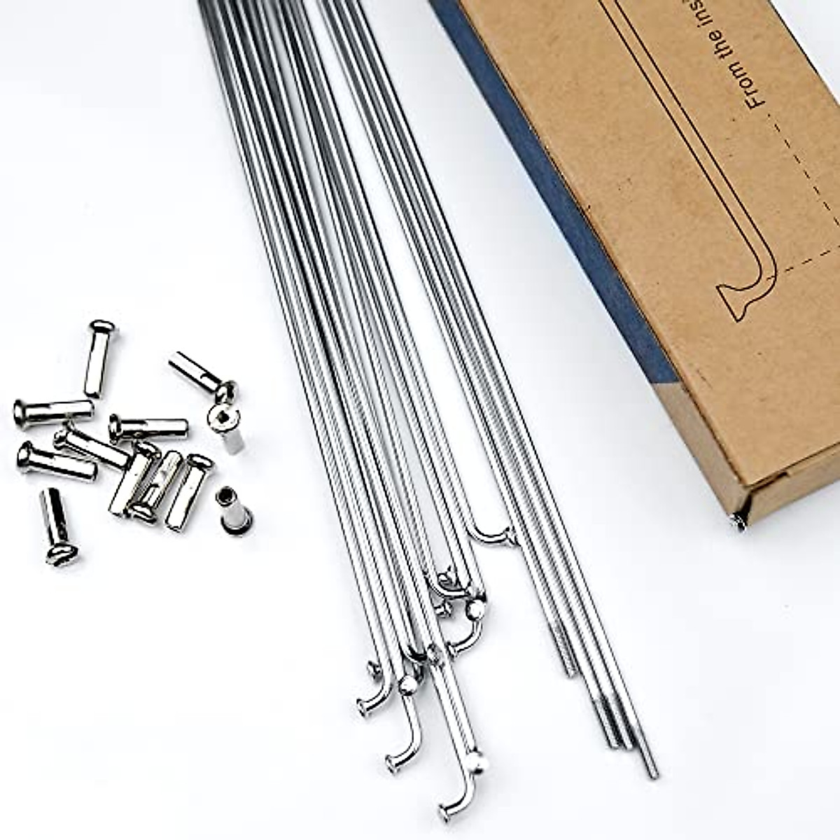 BaveL 36pcs Steel Spokes Mountain Bike Spokes MTB 272mm W/Nipples (Silver, 272)