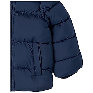 Amazon Essentials Baby Boys' Heavyweight Hooded Puffer Jacket, Navy, 18 Months