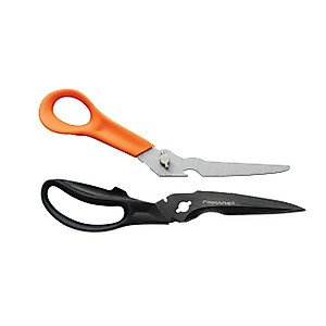 Fiskars 356922-1003 Everyday Scissors 01005692, 9 in. Length, 3-1/2 in. Cut, Black/Orange, 9 Inches