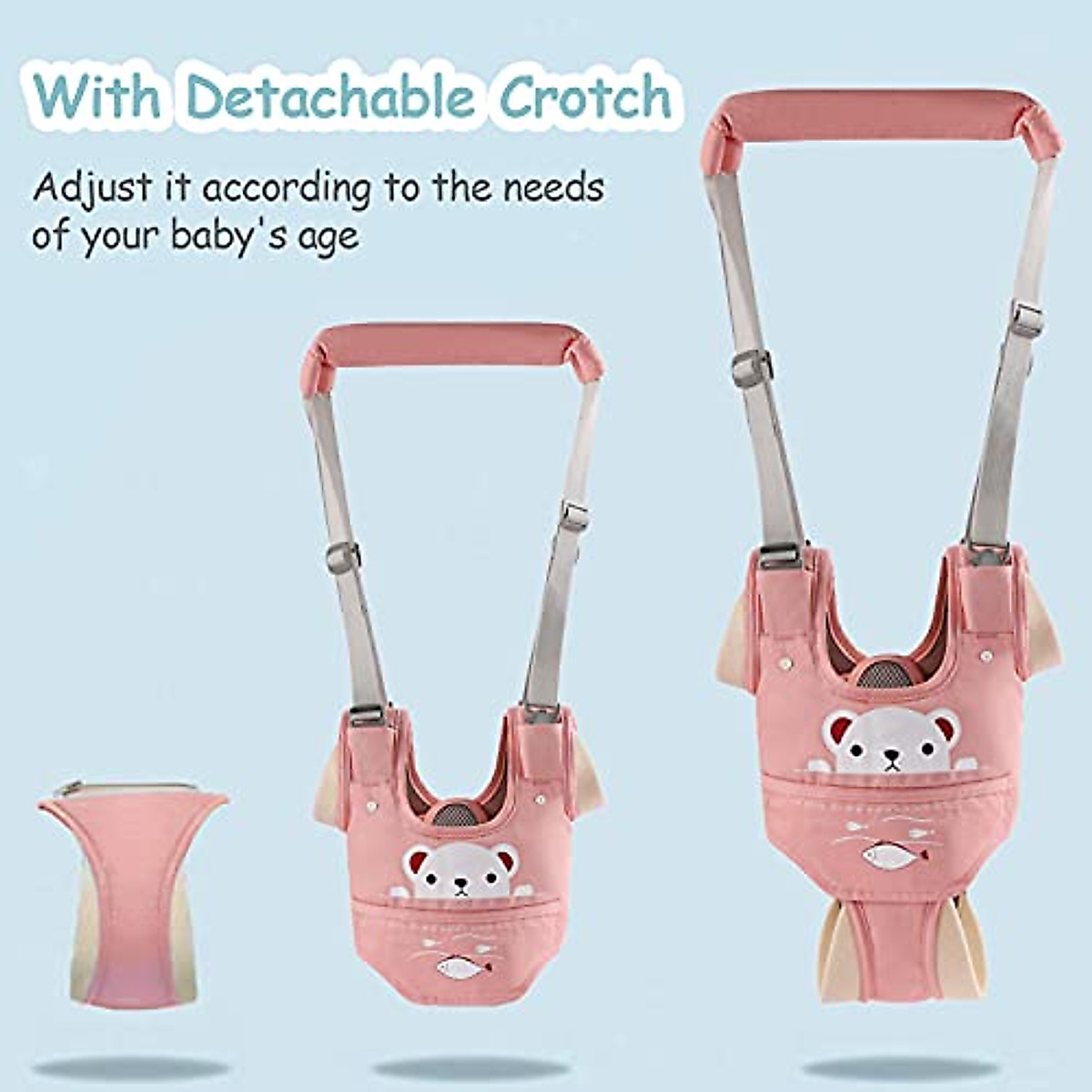 Ocanoiy Baby Walking Harness Handheld Baby Walker Assistant Belt Baby Head Protector Baby Helmet for Crawling Walking Baby Knee Pads