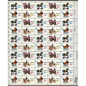 US Stamp 1970 6c Christmas Antique Toys 50 Stamp Sheet #1415-8