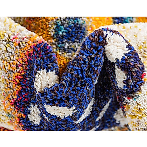 Unique Loom Positano Collection Coastal Modern Abstract Oceanic Rust Red Area Rug (9' x 12')