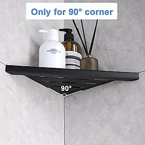 Xiarnotogi 10" Corner Shower Shelf, 2-Pack Bathroom Shelves for Tile Walls, SUS304 Stainless Steel Recessed Shower Shelf, Grout in Corner Organizer Shelves, Matte Black