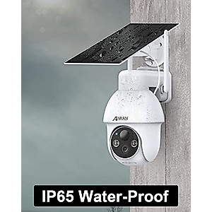 ANRAN 2K Security Camera Wireless Outdoor, Solar Outdoor Camera with 360° View, Smart Siren, Spotlights, 3MP Color Night Vision, AI Human Detection, 2-Way Talk, Compatible with Alexa, Q3 White