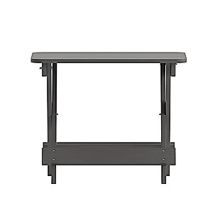 Flash Furniture Halifax Outdoor Folding Side Table, Portable All-Weather HDPE Adirondack Side Table, Gray, Set of 1