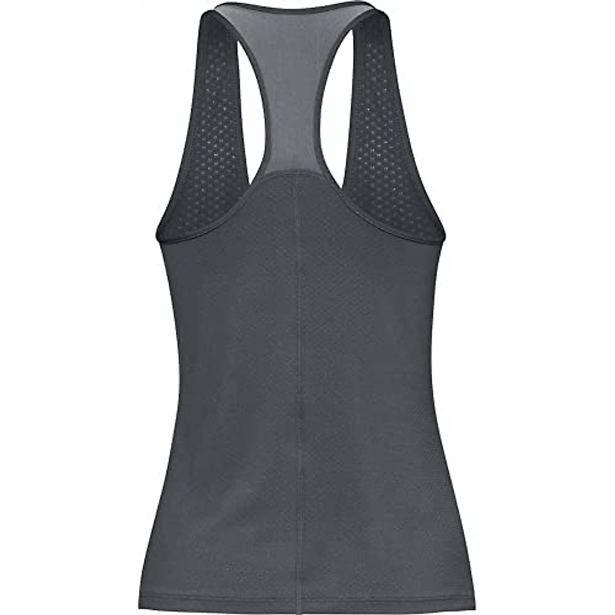 Under Armour Women's HeatGear Armour Racer Tank , Pitch Gray Light Heather (012)/Metallic Silver , Medium