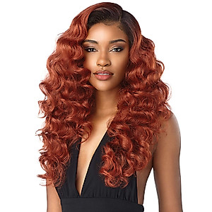 Sensationnel What lace 13x6 Wigs - darlene lacefrontal hand tied glueless synthetic with natural density preplucked hairline (1B OFFBLACK)
