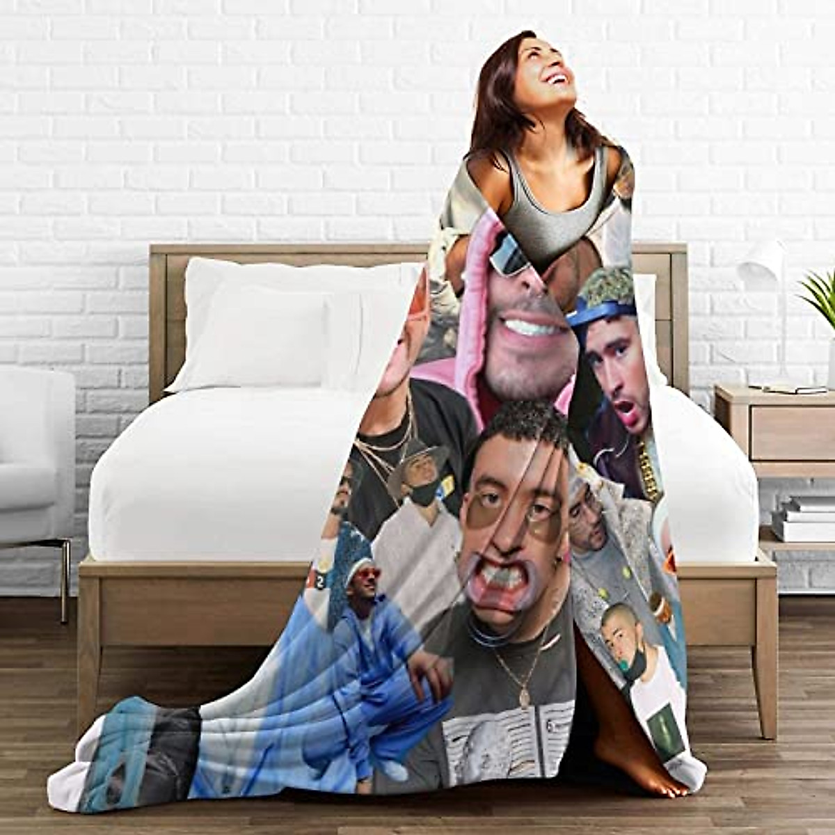 Singer Rapper Ultra Soft Throw Blankets Flannel Fleece All Season Blanket Light Weight Living Room/Bedroom/Sofa Warm Blanket 60"x50"