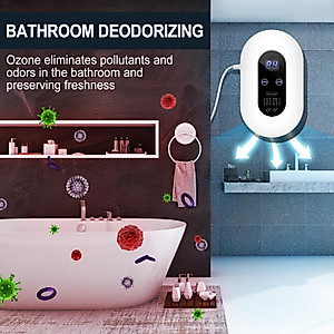 Ozone Odor Eliminator for Strong Odor 99% Cat Litter Deodorizer Dog Poof Odor Removal Home Plug in Air Purifier for Bedroom Toilet Kitchen Pets Shoe Bathroom Smoke Car Formaldehyde Air Freshener White