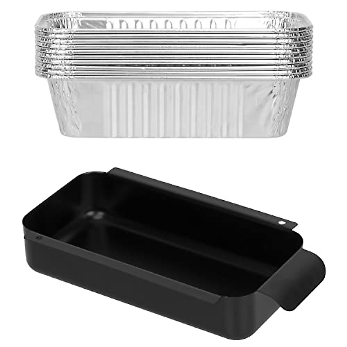 BBQ Future Grill Grease Pan for Charbroil Gas Grill Accessories 9328812P06 G416-0015-W1, Grease Cup Catcher with 10-Pack Aluminum Disposable Oil Drip Pan Replacement Parts