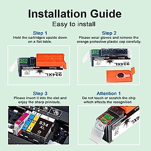 MS Deer Compatible 934 and 935 XL Ink Cartridges Replacement for HP 934XL 935XL Work with Officejet Pro 6830 6230 6815 6835 6812 6820 6220 6825 6836 Printer (2 Black 1 Cyan 1 Magenta 1 Yellow) 5-Pack
