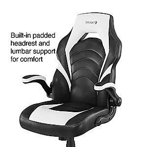 STAPLES Bonded Leather Gaming Chair, Black and White (55172)