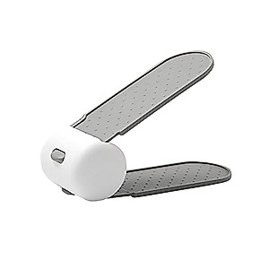 ENDAN Shoe Shelf Adjustable Shoe Organizer Footwear Support Holder Double-Layer Shoes Shelf Space Saving Cabinet Closet Stand Shoes Storage Rack (Color : Blue)