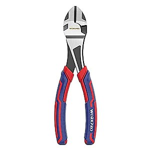 WORKPRO 7-Inch Diagonal Pliers in CRV Steel for Cutting Wires, Bi-material Handle Comfort Grip